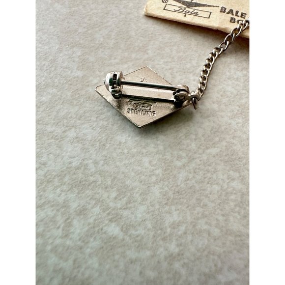 Jewelry | Vintage Sterling Silver Black Enamel 1971 Hanging Chain Lapel ...